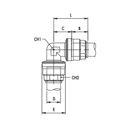 Gardner Denver and Champion Quick-Lock 90° Union Elbow (90 Degree Elbow)